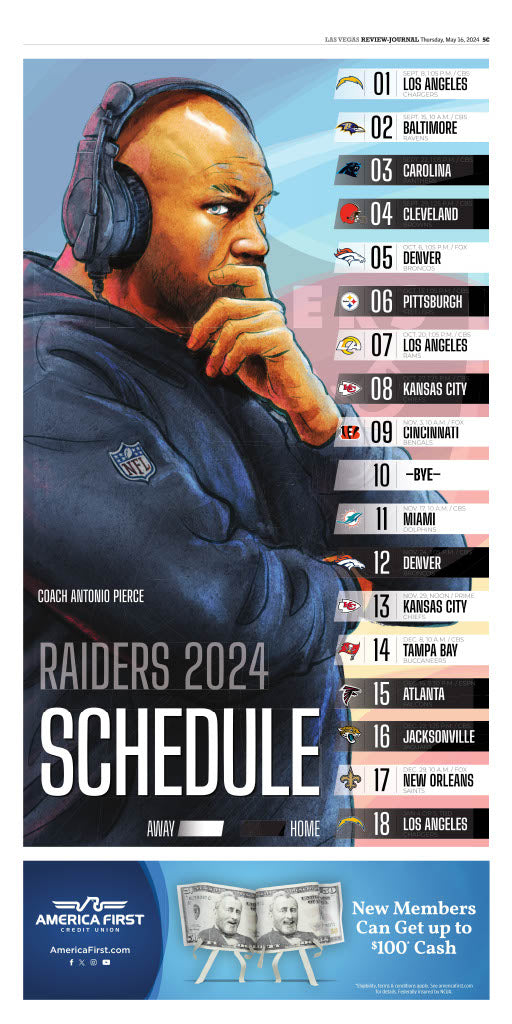 2024 Raiders Schedule – Review-Journal Store