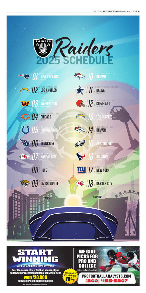 2025 Raiders Schedule – Review-Journal Store